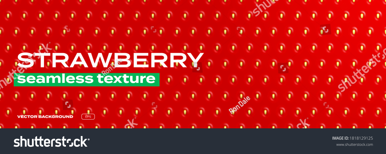 Strawberry Texture Pattern Background Seamless Realistic Stock Vector ...