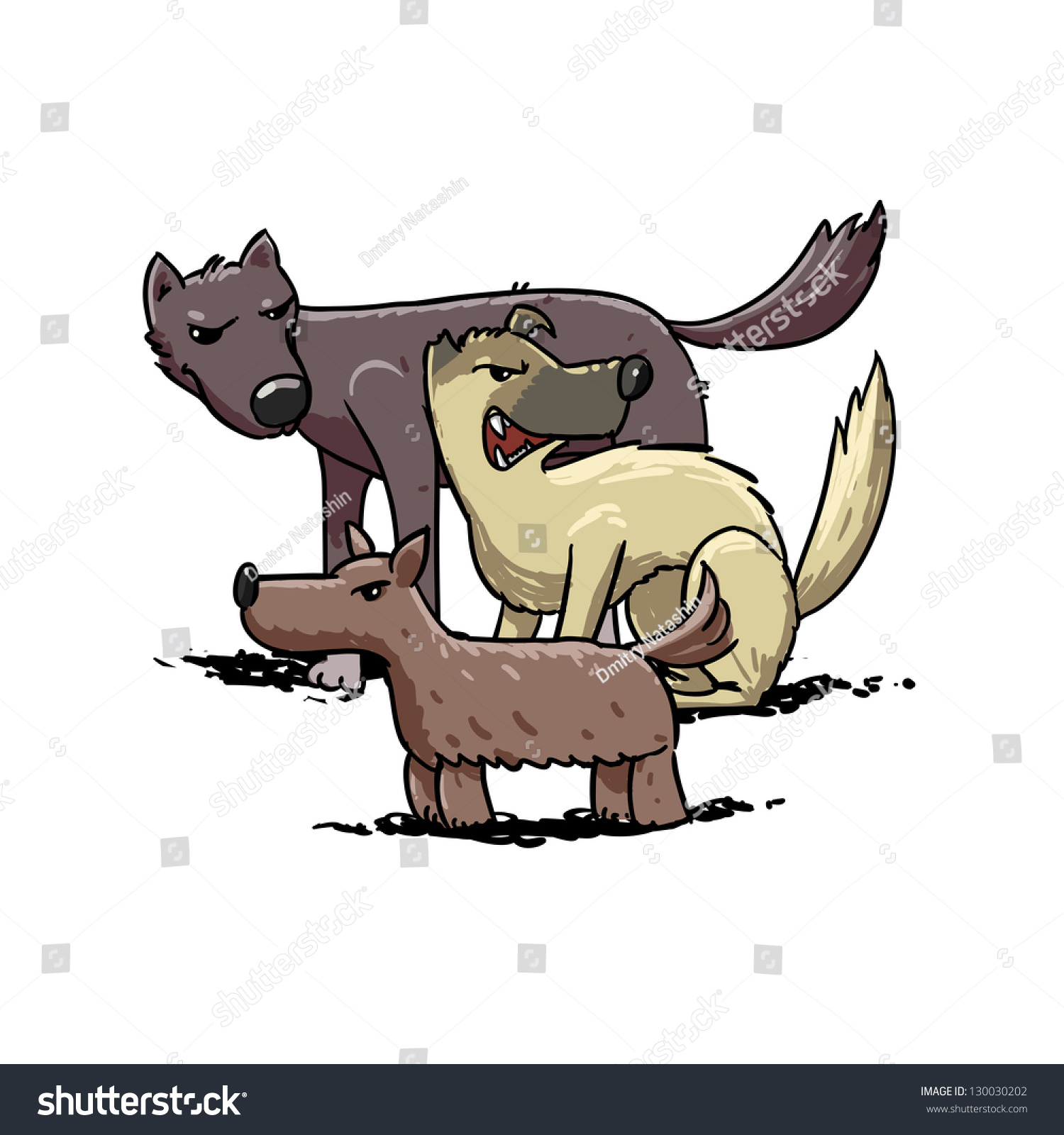 Stray Dogs Pack Vector Illustration Stock Vector (Royalty Free) 130030202