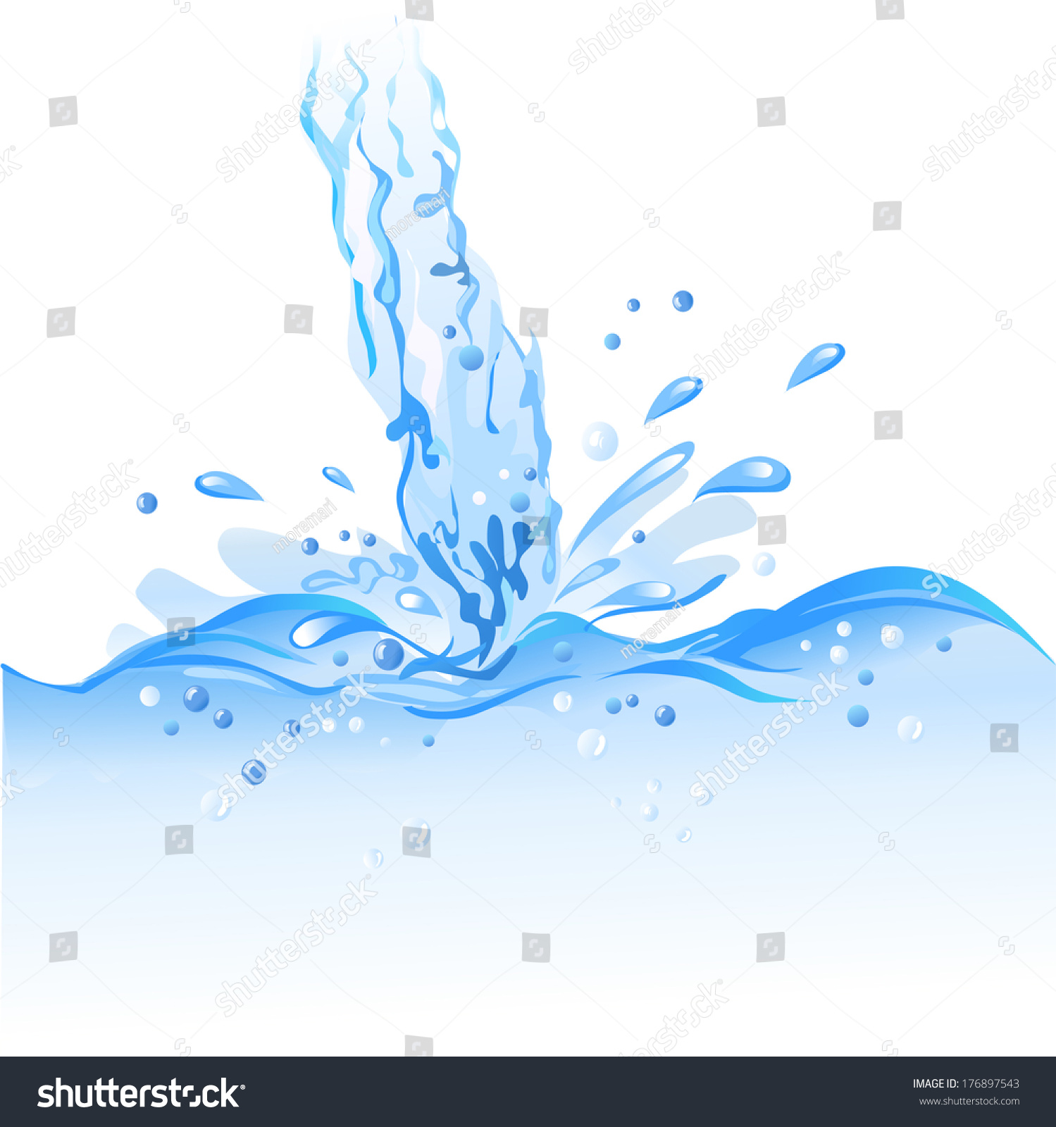 Stream Water Isolated Vector Illustration Stock Vector 176897543 ...