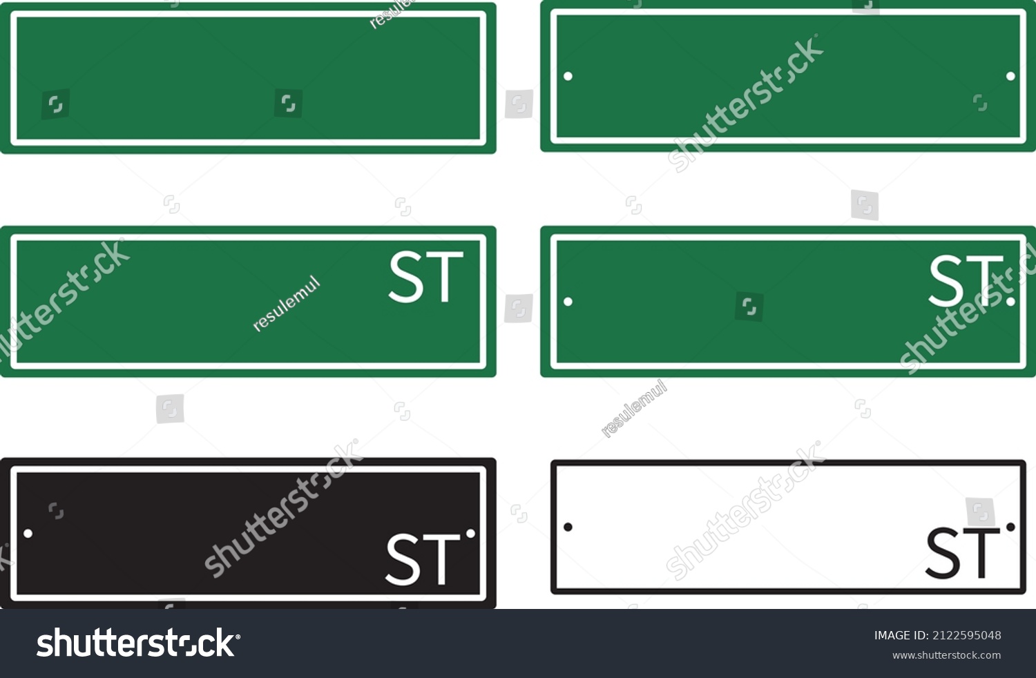 Street Plate Bundle Isolated Transparent Background Stock Vector ...