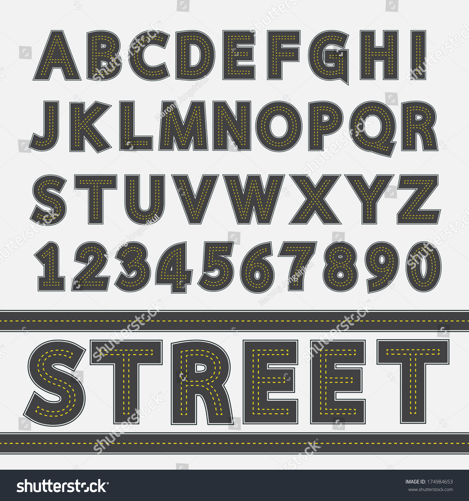 Street Type Font Typography Vector Illustration Stock Vector (Royalty ...