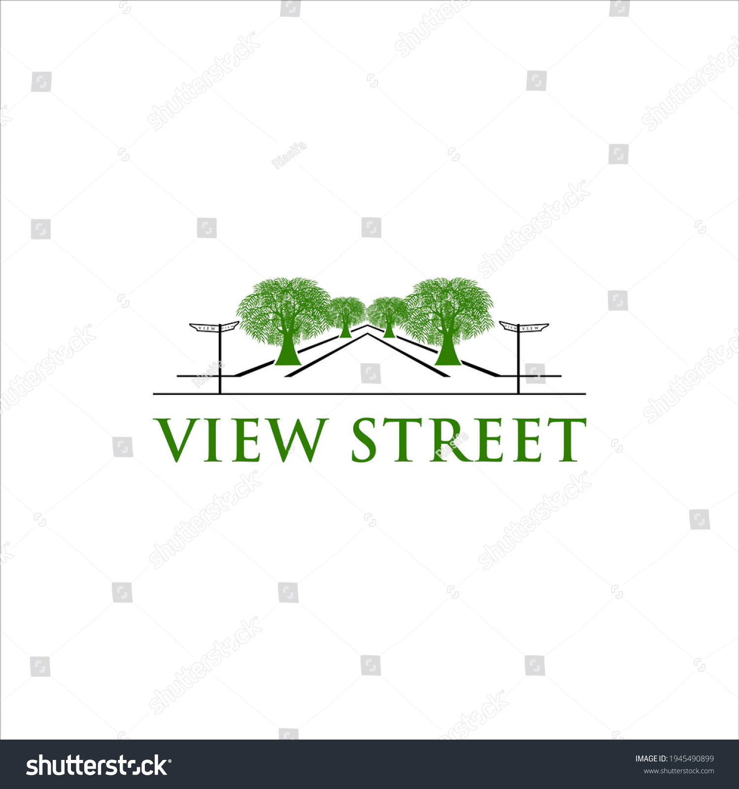 Street Way Logo Design Tree Vector Stock Vector (Royalty Free ...