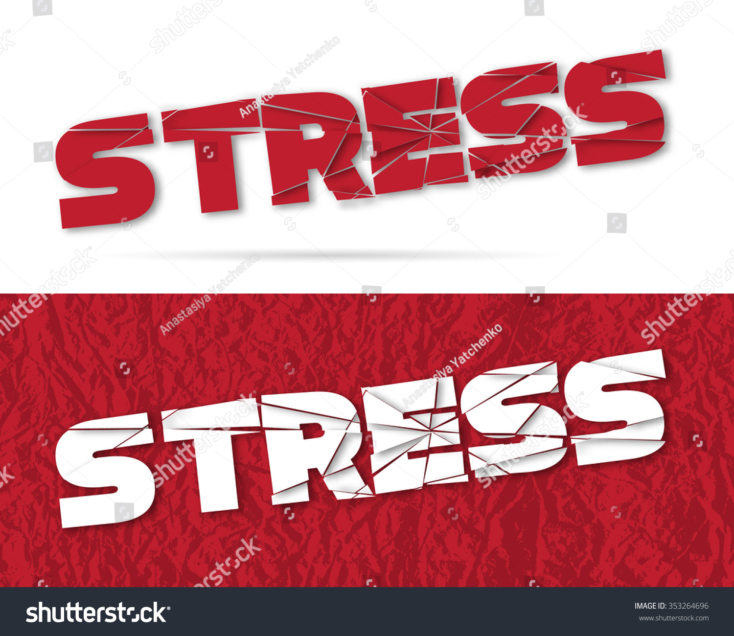 Stress Lettering Design Set Stock Vector (Royalty Free) 353264696 ...
