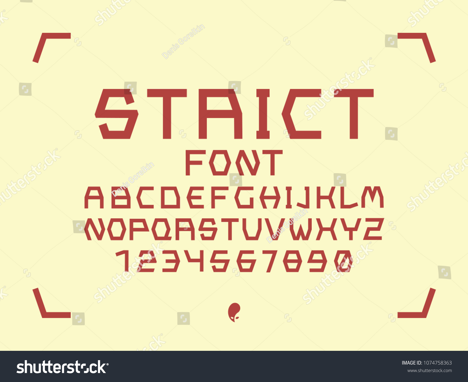 Strict Font Vector Alphabet Letters Typeface Stock Vector (Royalty Free ...