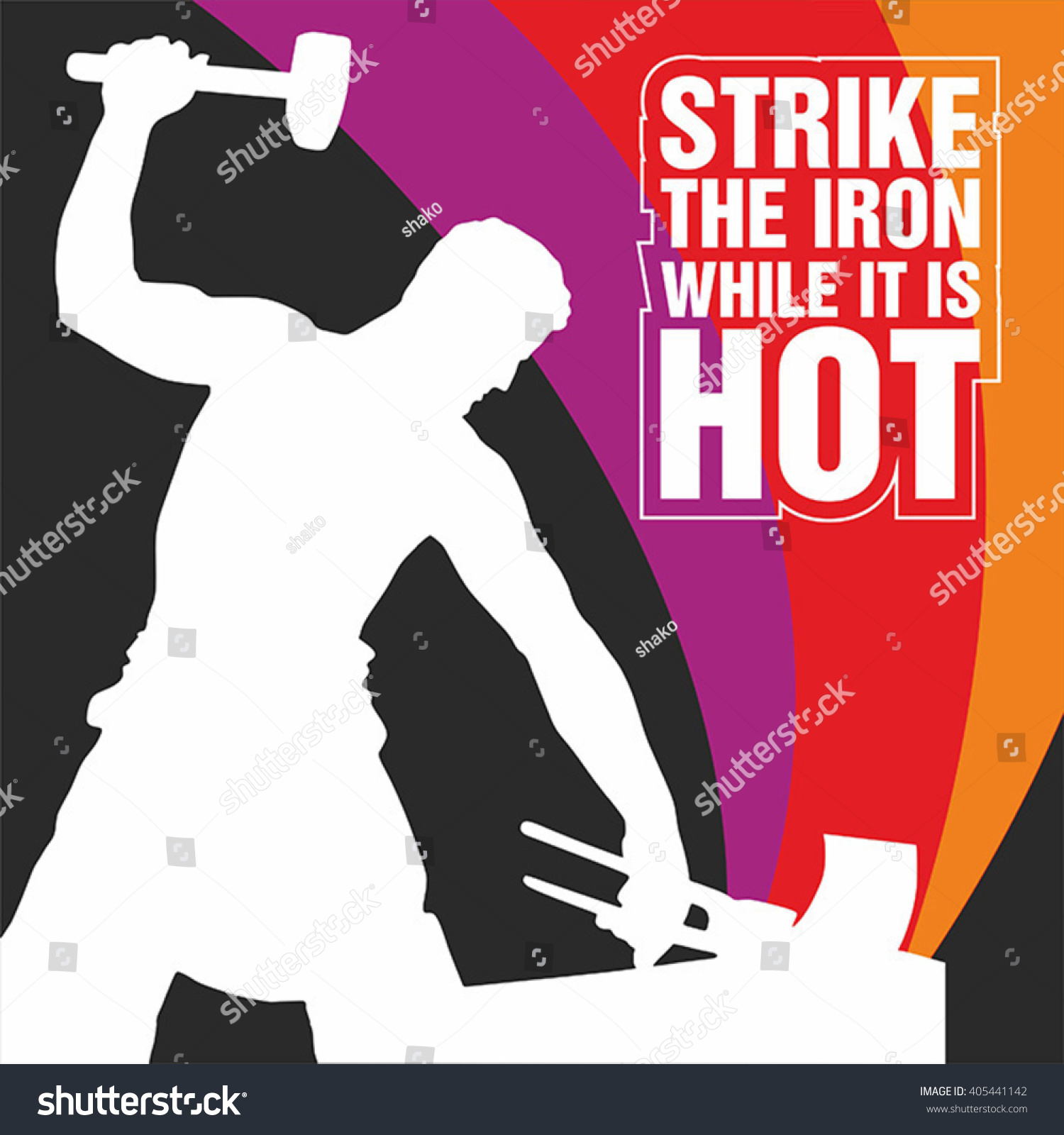 Strike Iron While Hot Simple Vector Stock Vector (Royalty Free ...