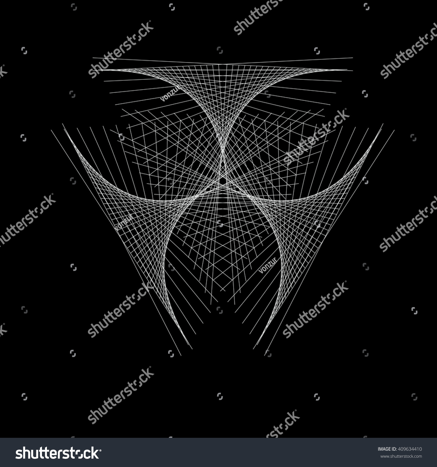 String Art Sacred Geometry Black Background: vector de stock (libre de ...