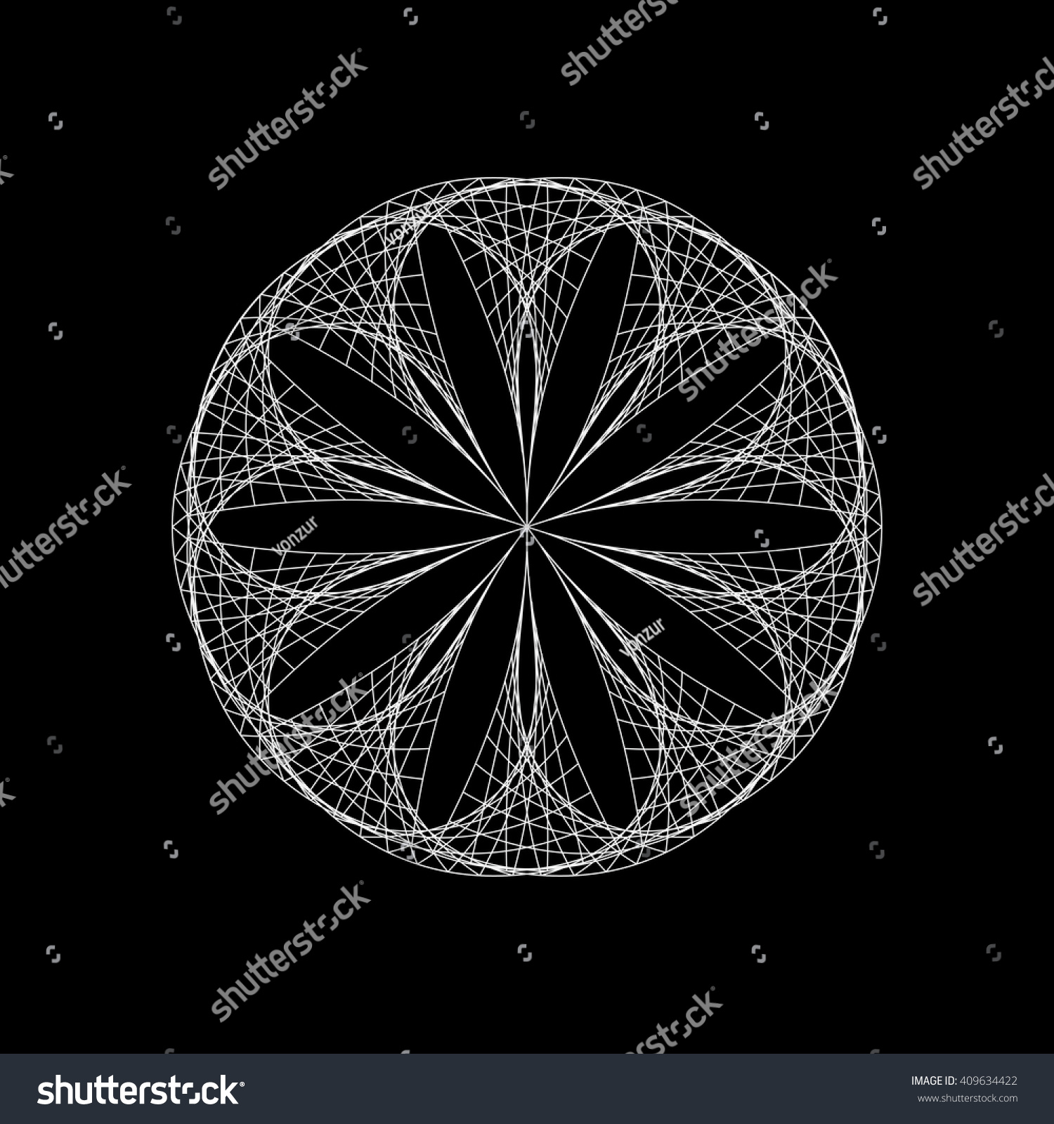 String Art Sacred Geometry Black Background: vector de stock (libre de ...