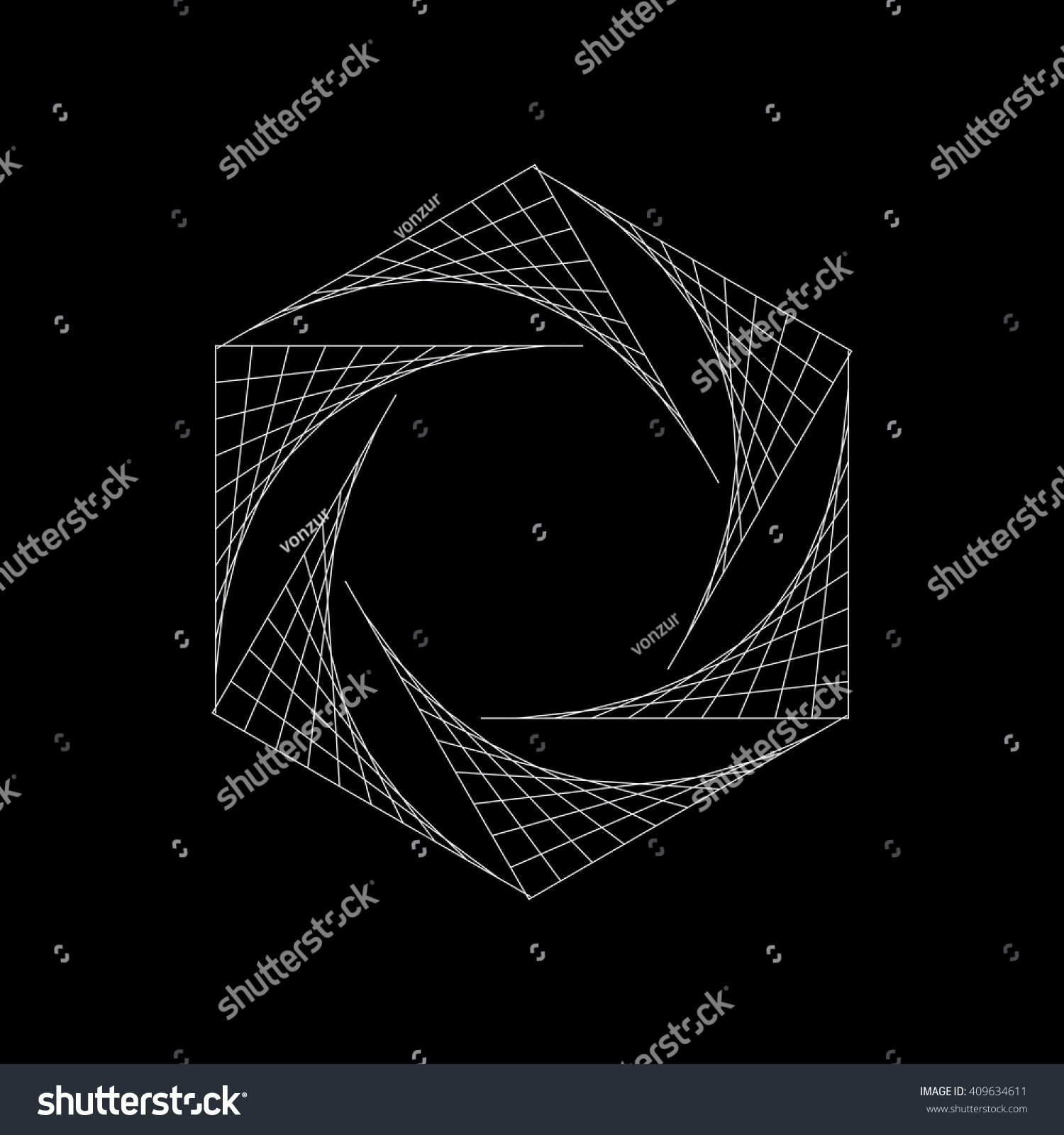 String Art Sacred Geometry Black Background Stock Vector (Royalty Free ...