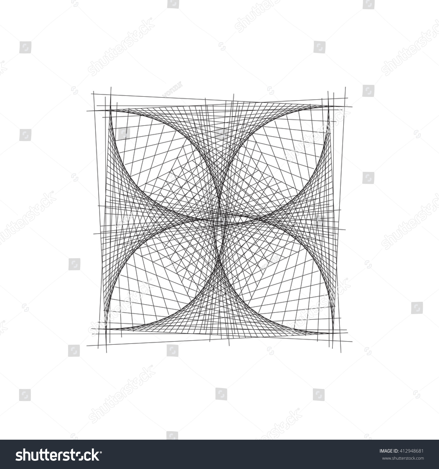 String Art Sacred Geometrywhite Background Stock Stock Vector (Royalty ...