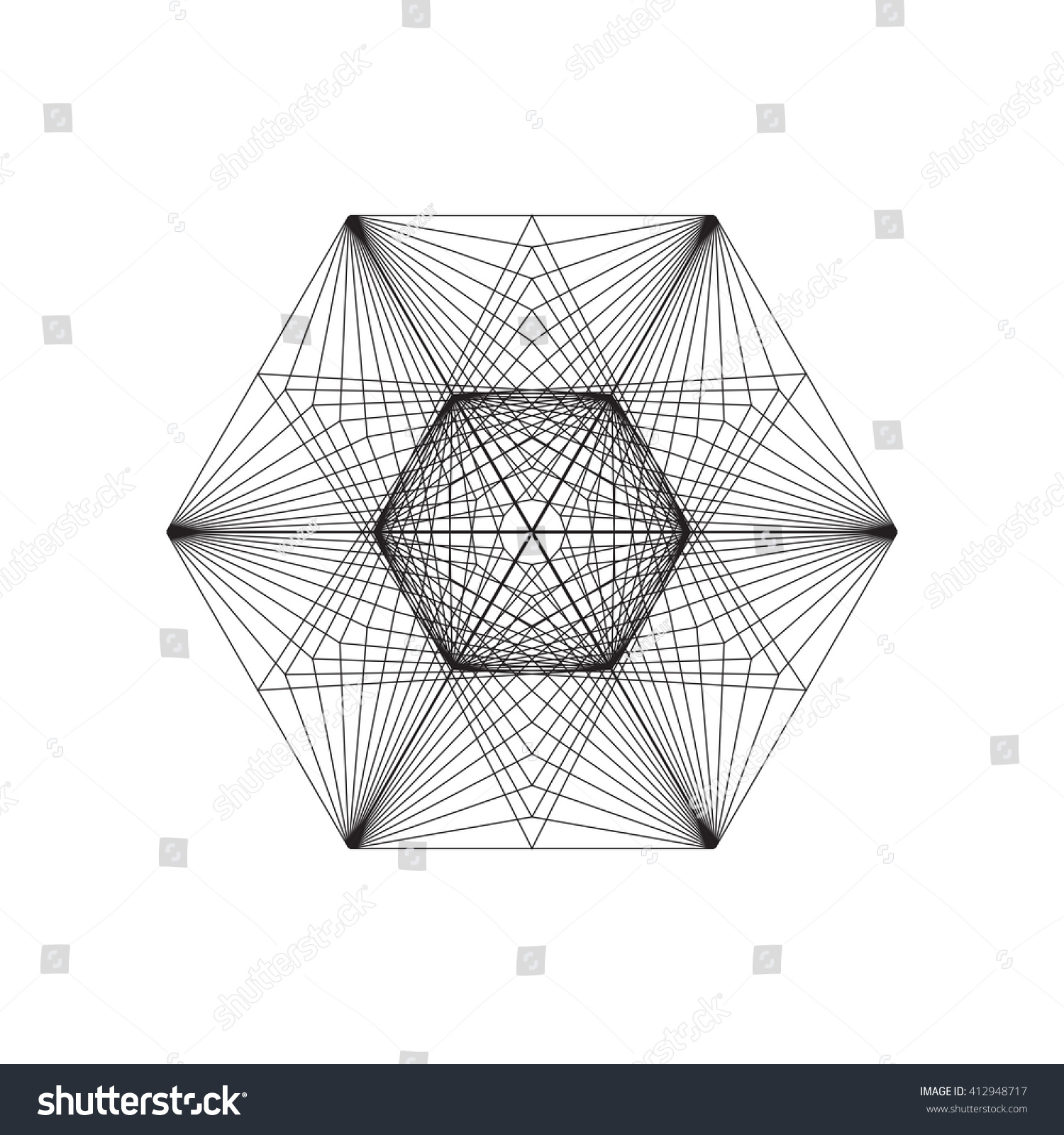 String Art Sacred Geometrywhite Background Stock Stock Vector (Royalty ...