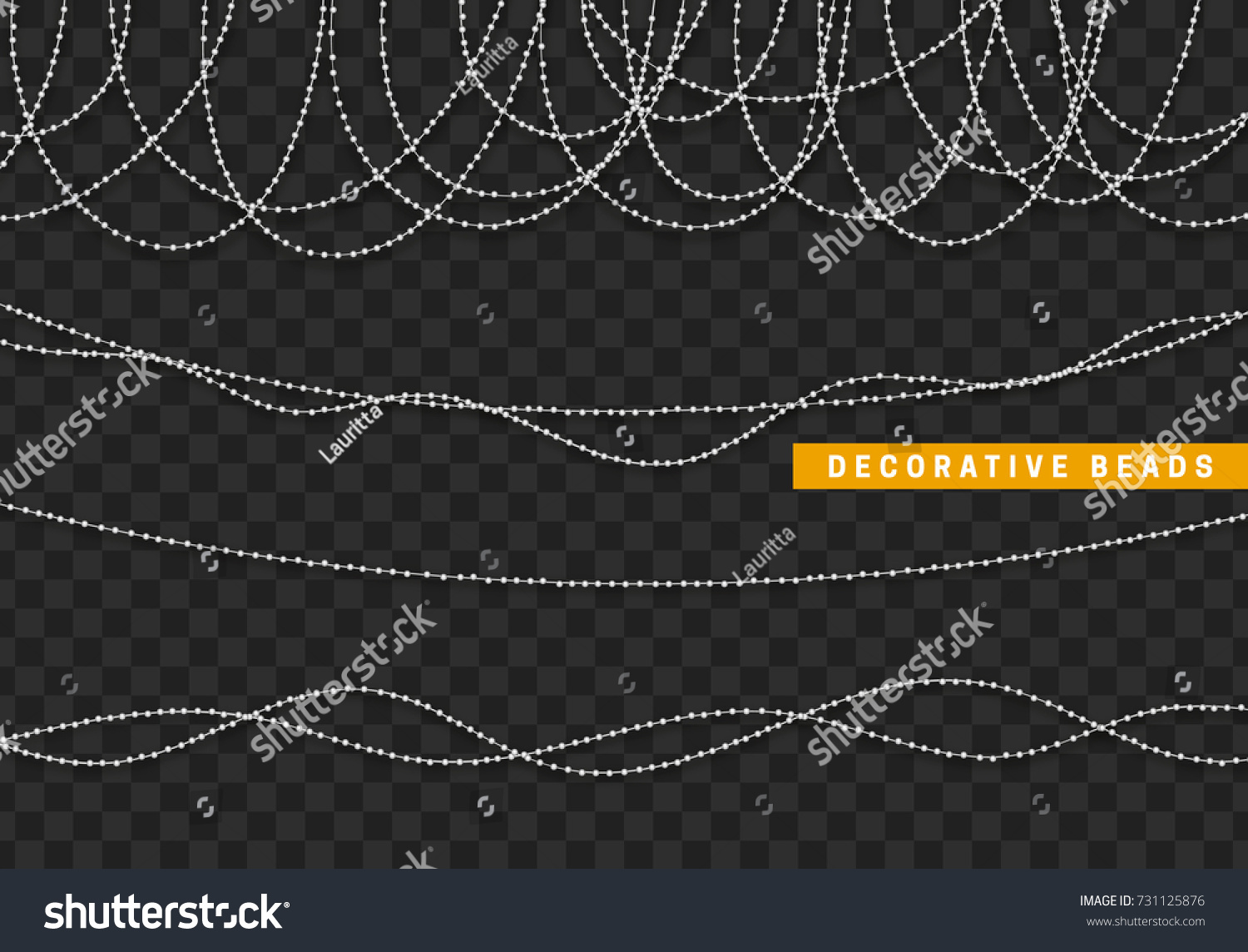 String Beads Realistic Isolated Decorative Design Stock Vector (Royalty ...