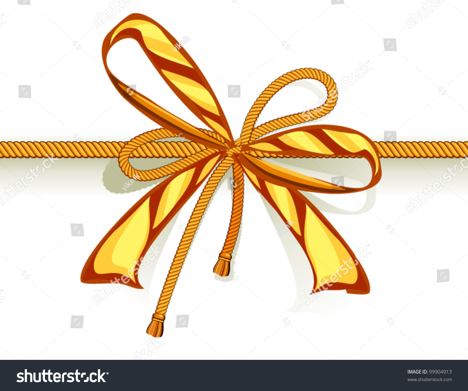 String Tied Bow On White Stock Vector 99904913 - Shutterstock