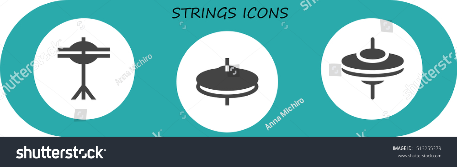 Strings Icon Set 3 Filled Strings Stock Vector (Royalty Free ...