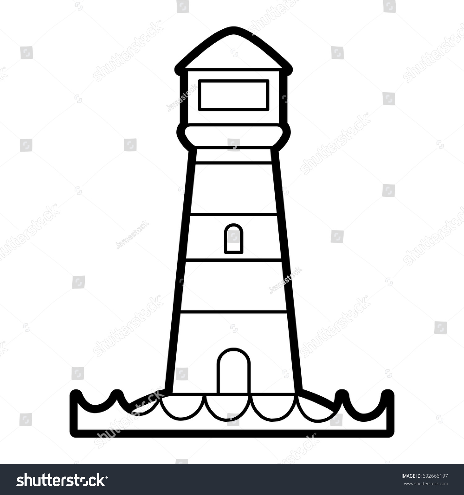 Striped Lighthouse Icon Image Stock Vector (Royalty Free) 692666197 ...