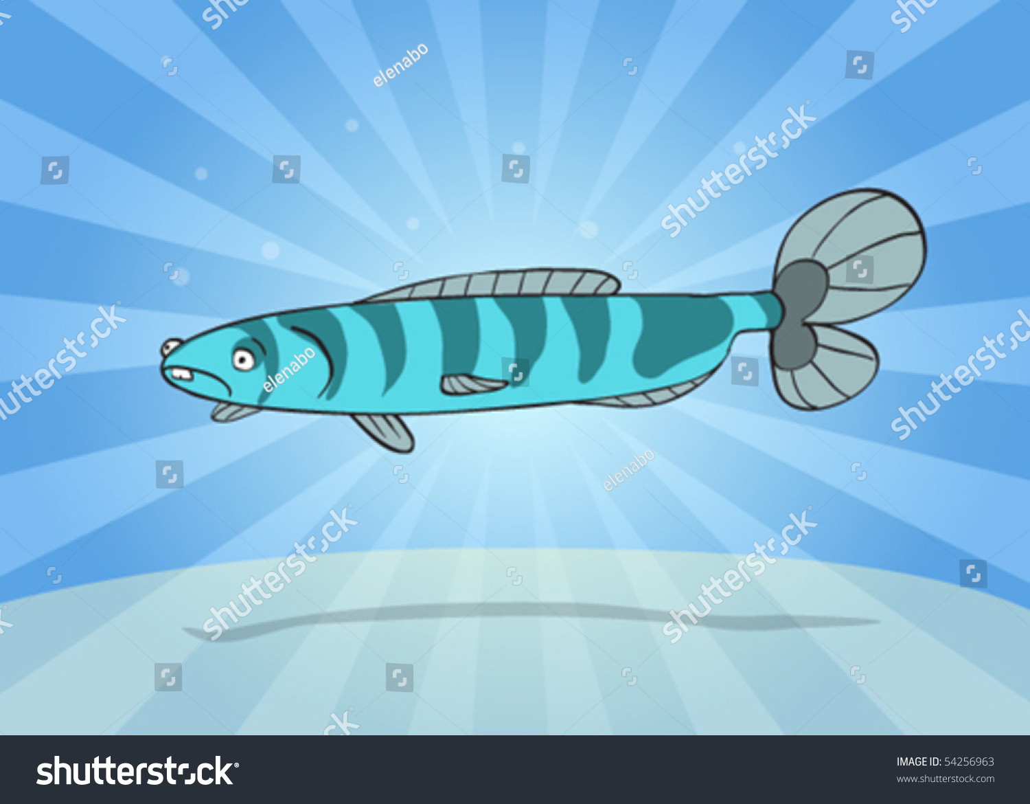 Striped Toothy Fish Stock Vector (Royalty Free) 54256963