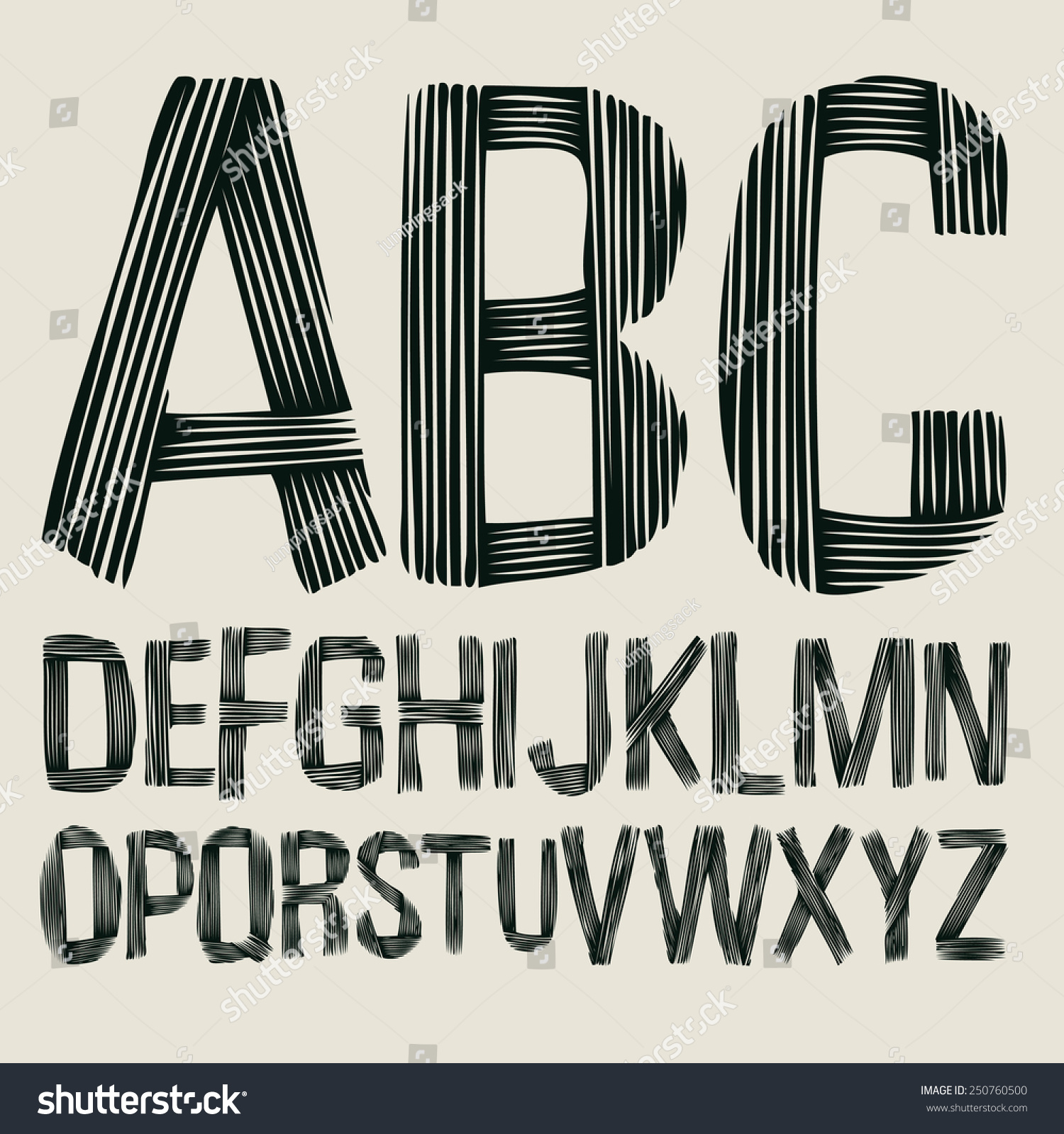 Striped Type Font Vintage Typography Vector Stock Vector (Royalty Free ...