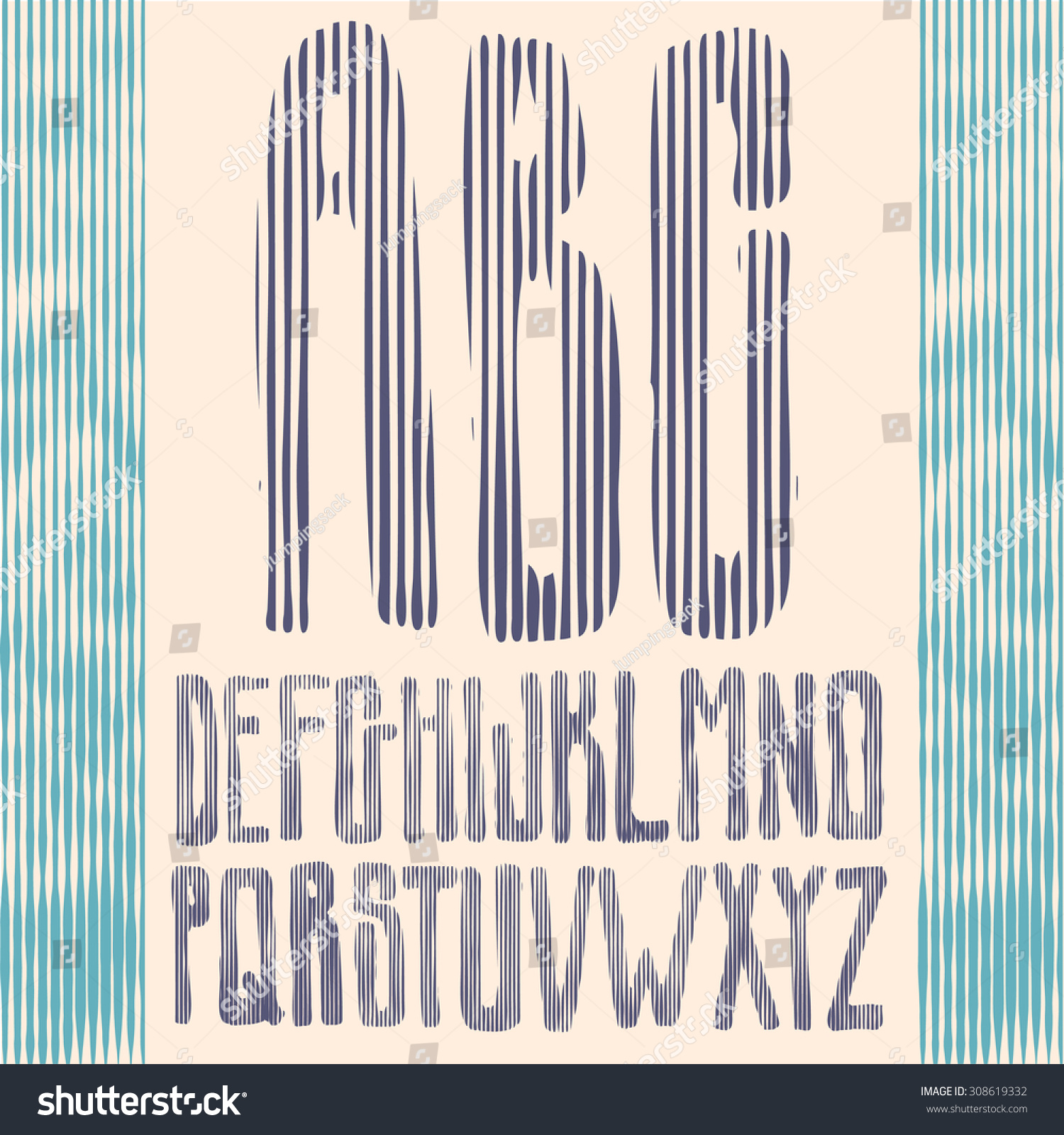 Striped Type Font Vintage Typography Vector Stock Vector (Royalty Free ...