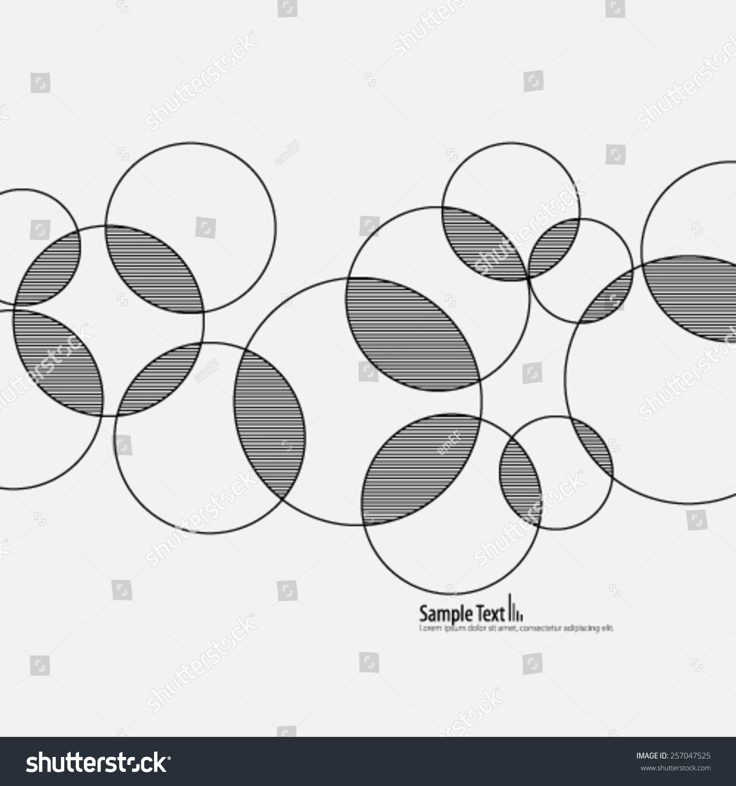 Stripes Lines Overlapping Circles Background Stock Vector (Royalty Free ...