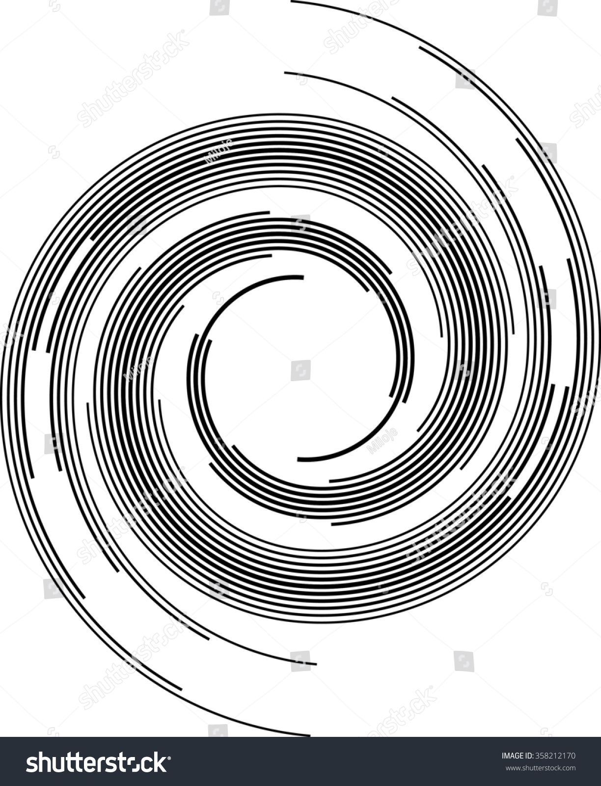 Stripes Circle Lines Vector Spiral Illustration 스톡 벡터(사용료 없음) 358212170 ...