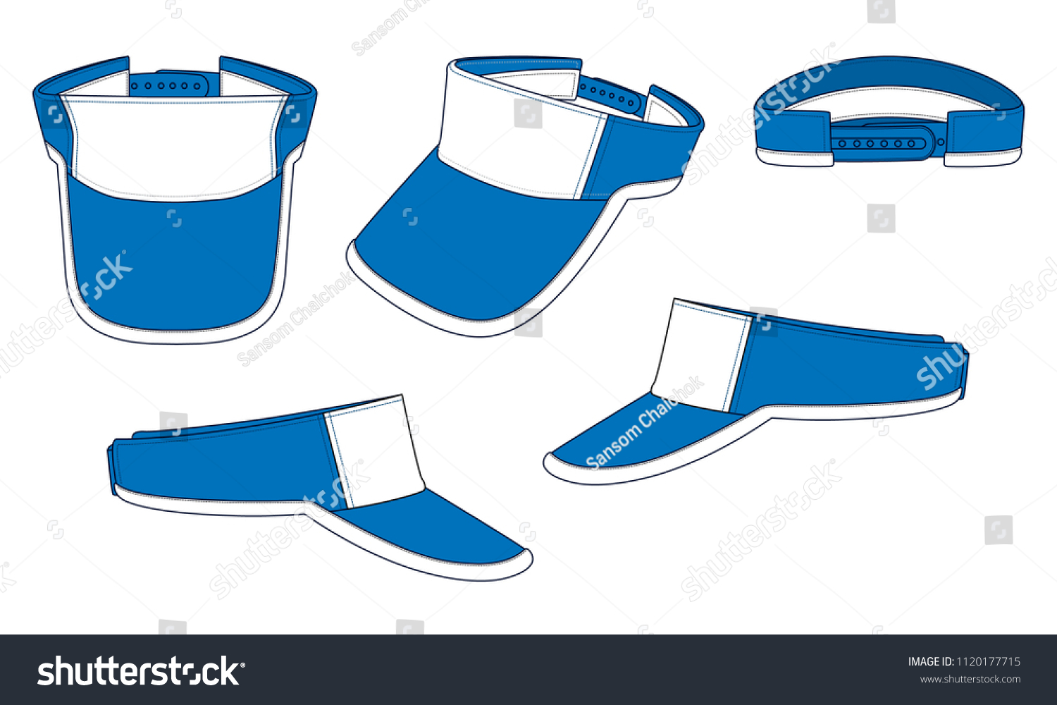 Stripes Sun Visor Cap Design Stock Vector (Royalty Free) 1120177715