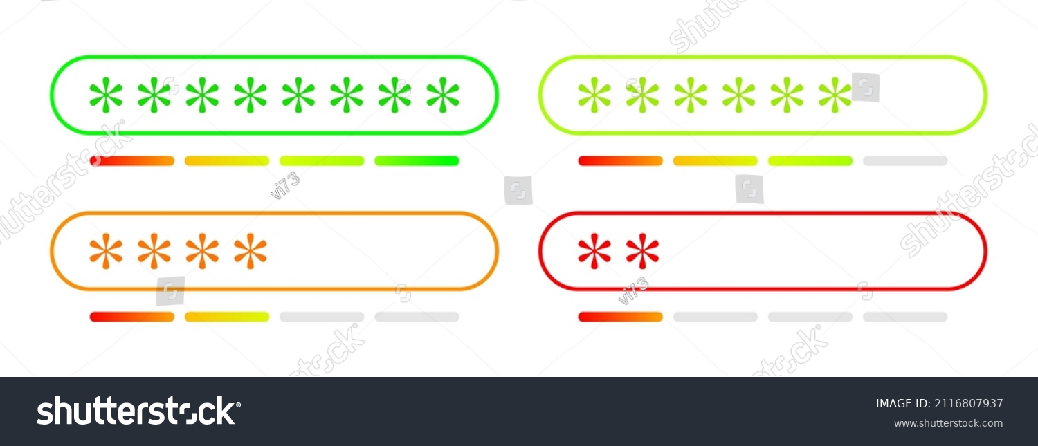 Strong Weak Password Formvector Design Elements Stock Vector Royalty