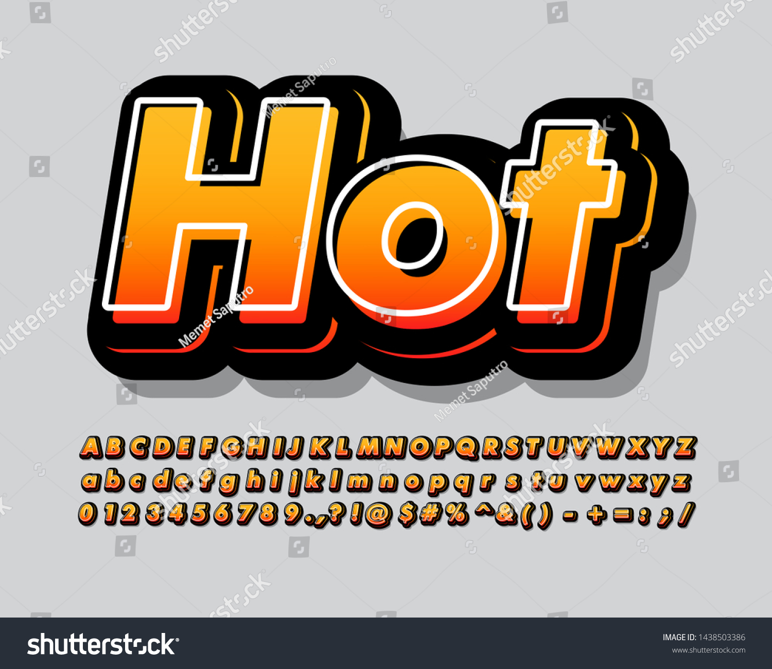 Strong Bold Font Effect Hot Sticker Stock Vector (Royalty Free) 1438503386