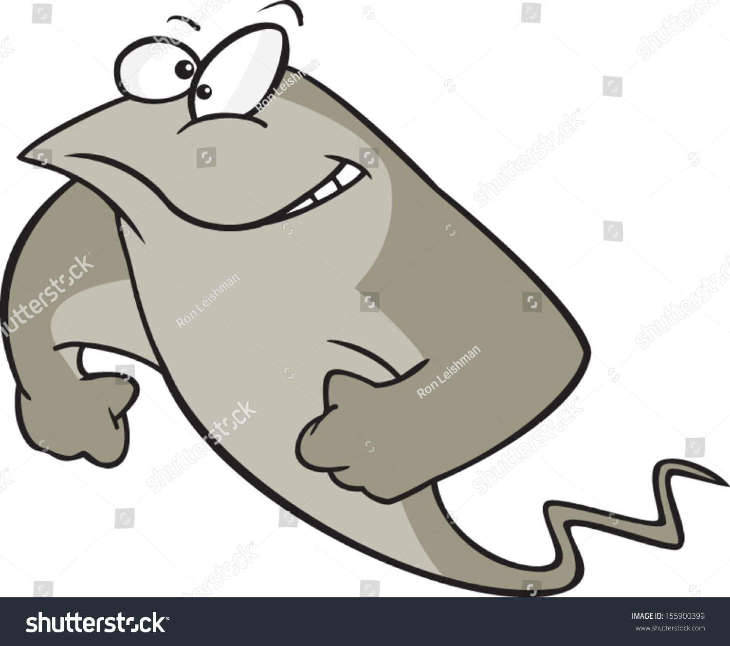 Strong Cartoon Stingray Stock Vector (Royalty Free) 155900399