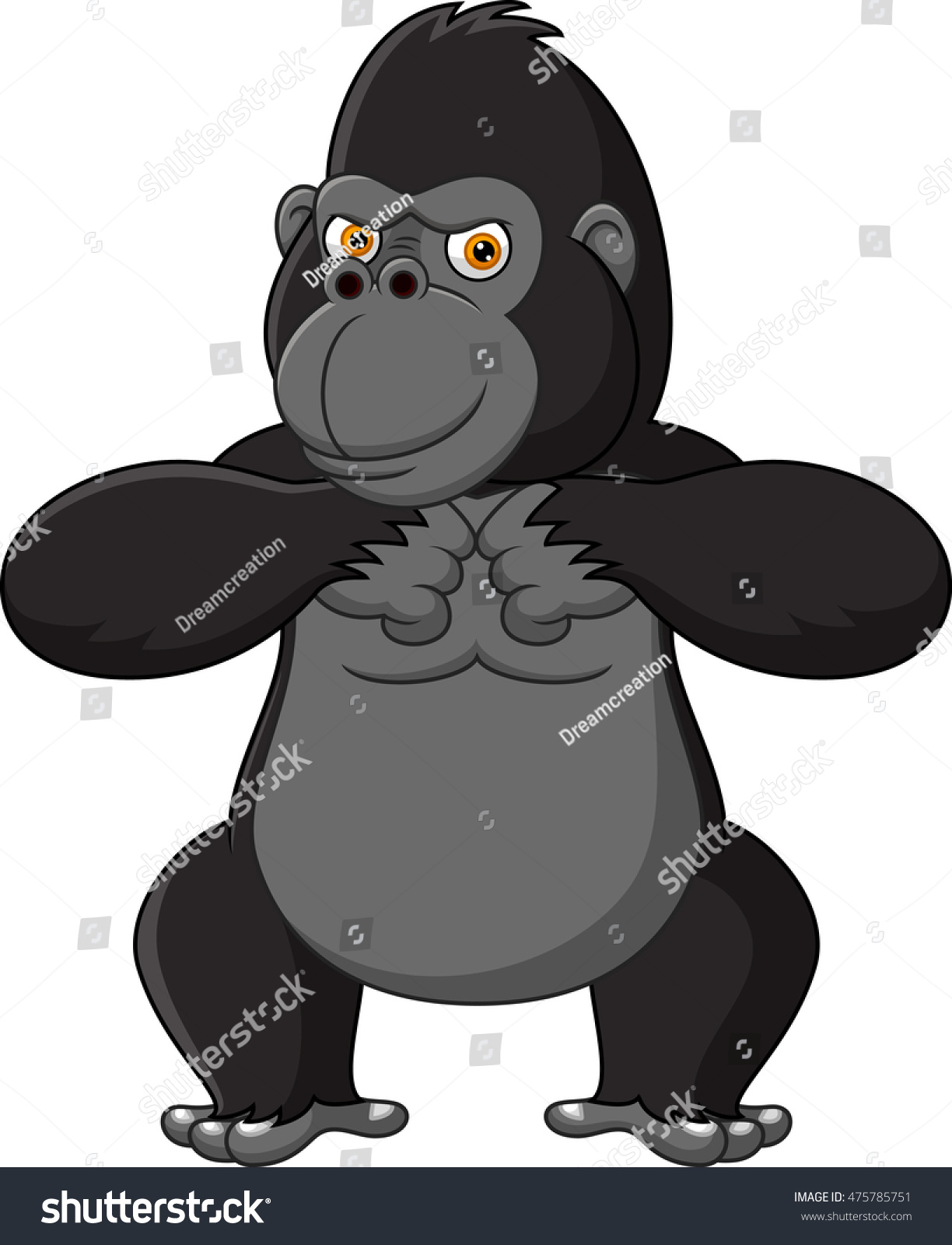 Strong Gorilla Cartoon Stock Vector (Royalty Free) 475785751