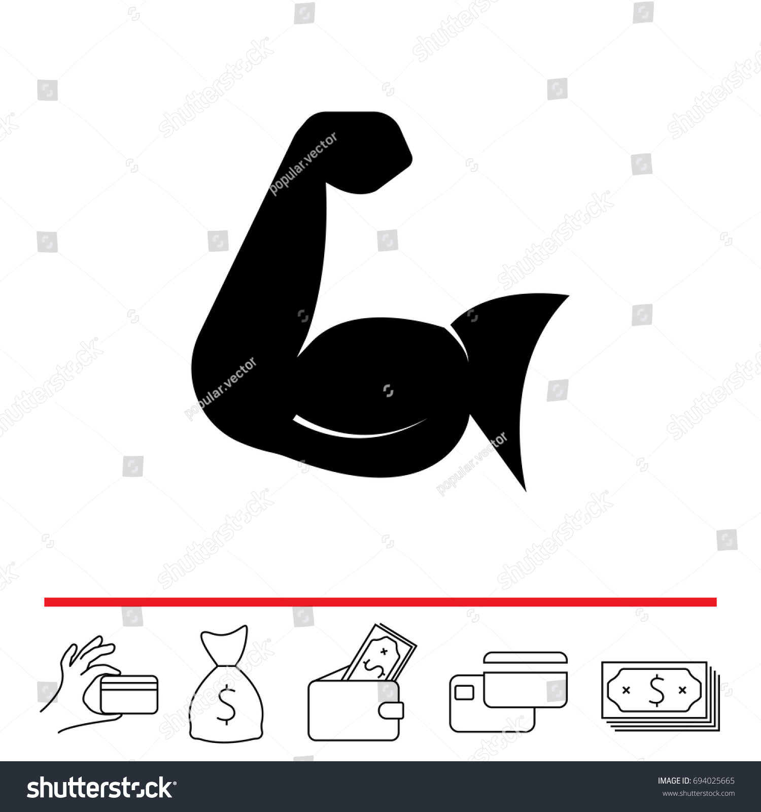 Strong Icon Muscles Stock Vector (Royalty Free) 694025665 | Shutterstock