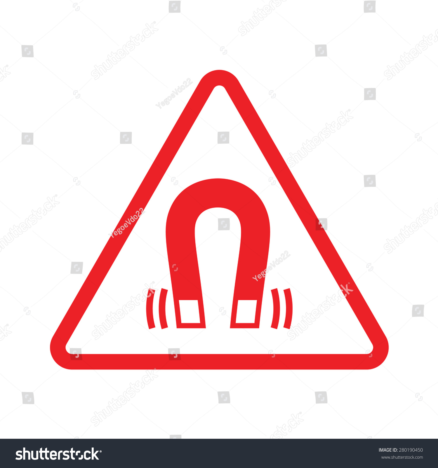Strong Magnetic Field Vector Warning Sign Stock Vector (Royalty Free ...