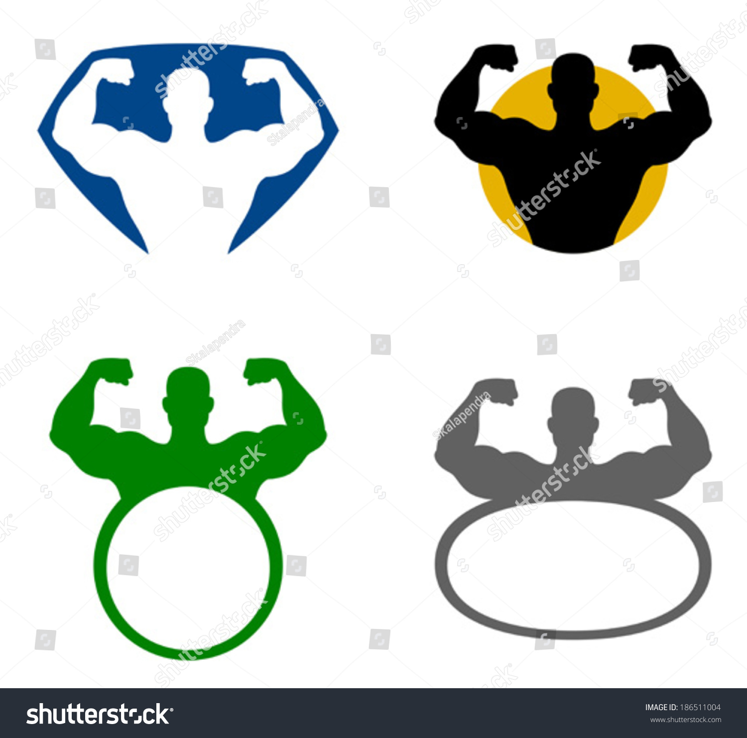 Strong Man Emblem Stock Vector (Royalty Free) 186511004