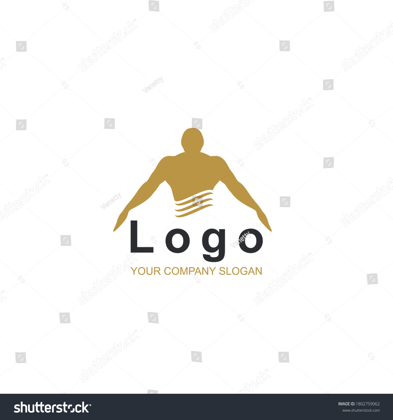 Strong Man Logo Vector Stock Vector (Royalty Free) 1802759062