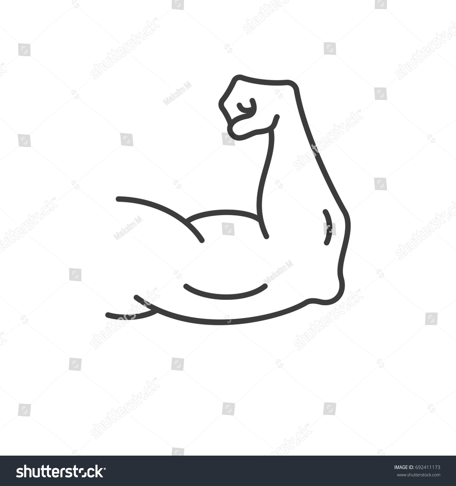 Strong Muscles Icon Vector Stock Vector (Royalty Free) 692411173