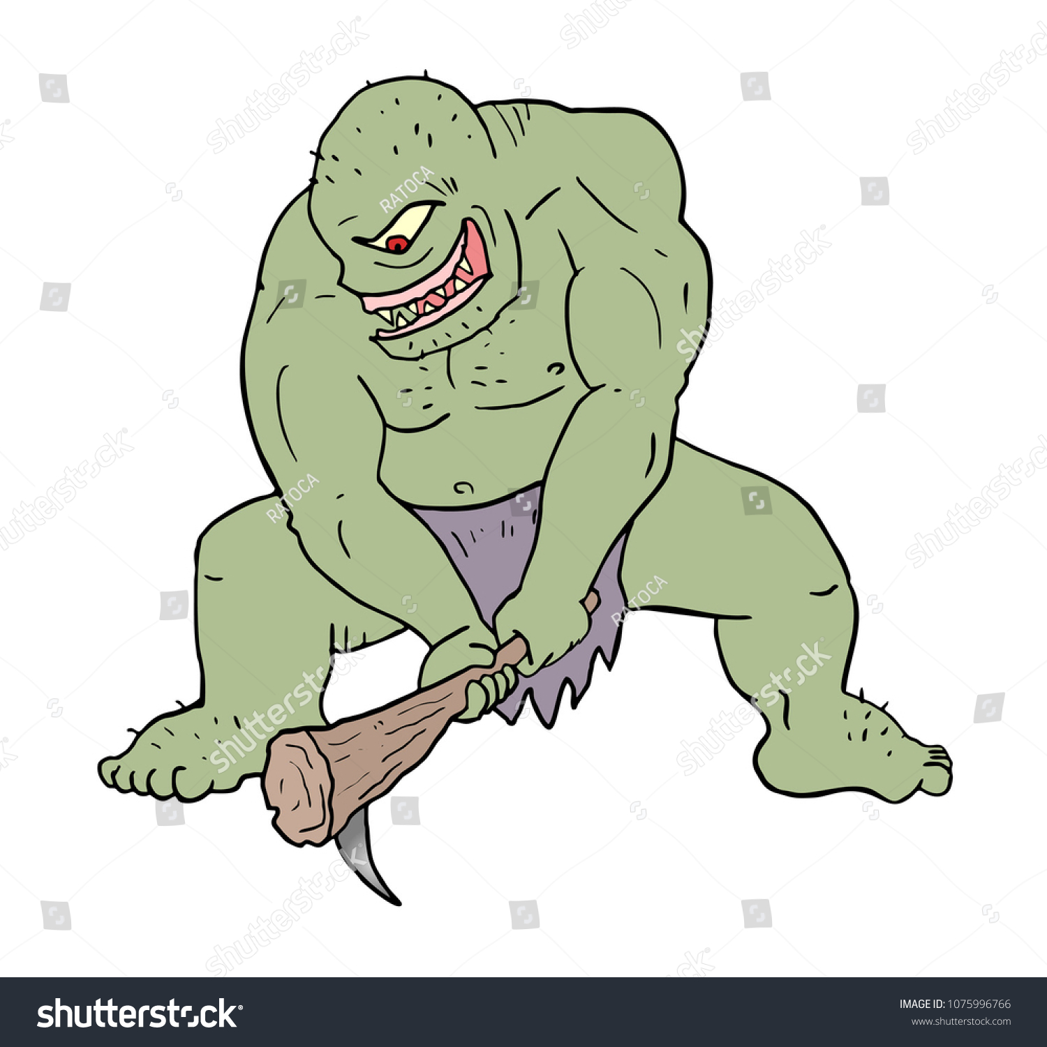 Strong Ogre Illustration Stock Vector (Royalty Free) 1075996766 ...