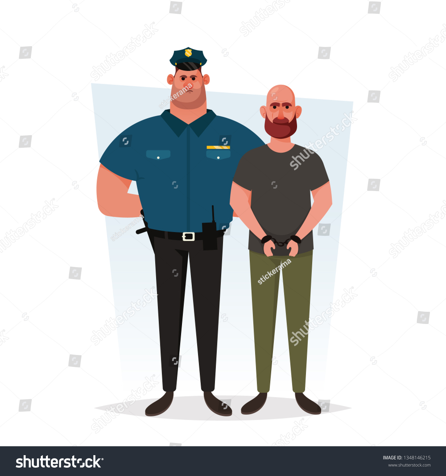 Strong Police Officer Arresting Criminal Cartoon: vector de stock ... Strong Police Officer Arresting Criminal Cartoon: vector de stock ...