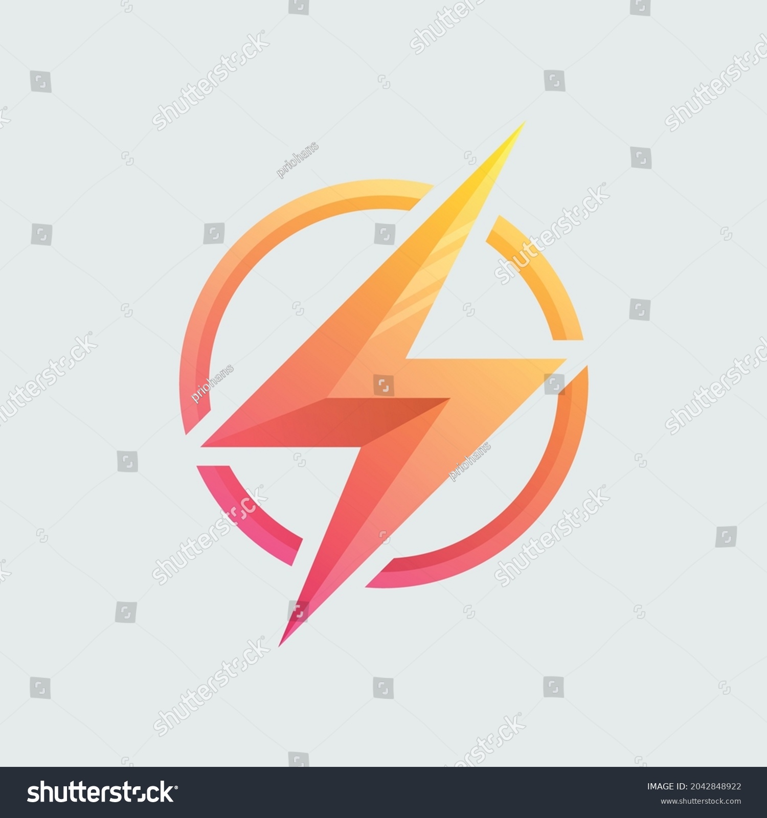 Strong Thunder Logo Circle Stock Vector (Royalty Free) 2042848922 ...