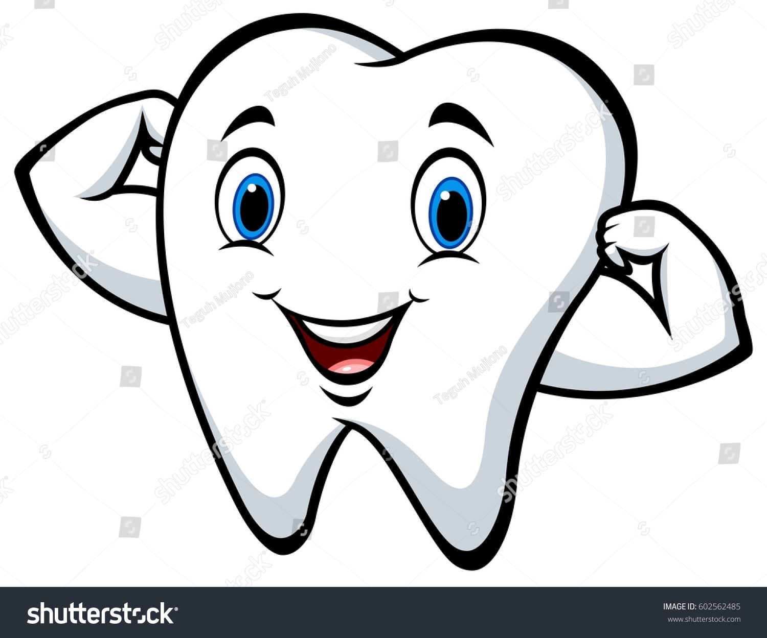 Strong Tooth Cartoon Character Stock Vector (Royalty Free) 602562485