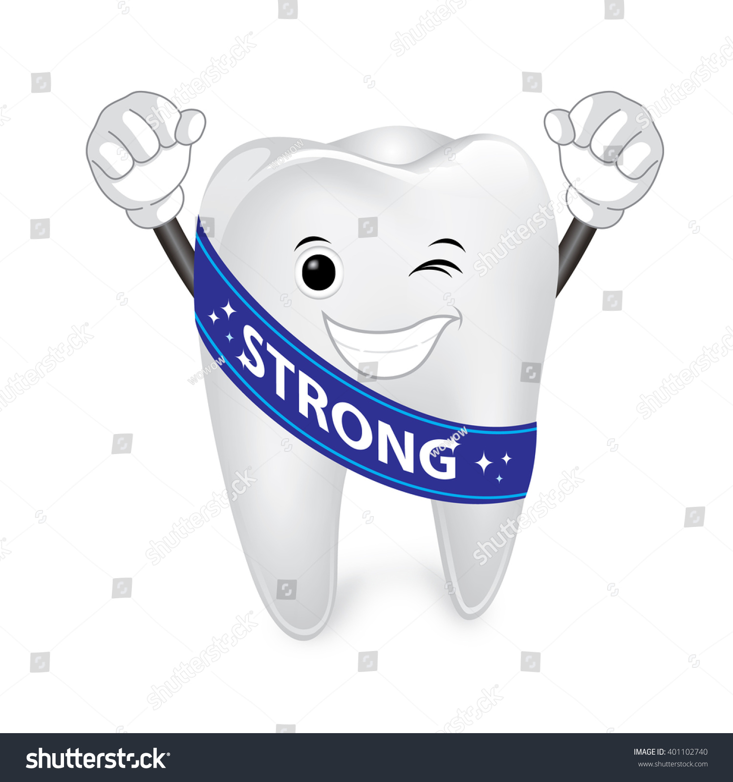 Strong Tooth Design Illustration Stock Vector (Royalty Free) 401102740 ...