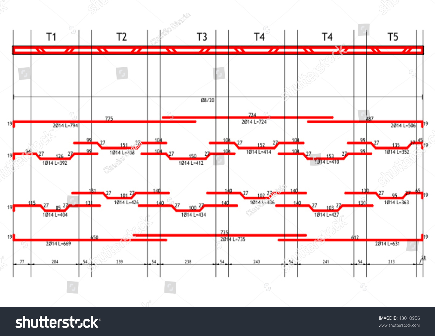 Structural Drawing Reinforced Concrete Structure Stock Vector (Royalty ...