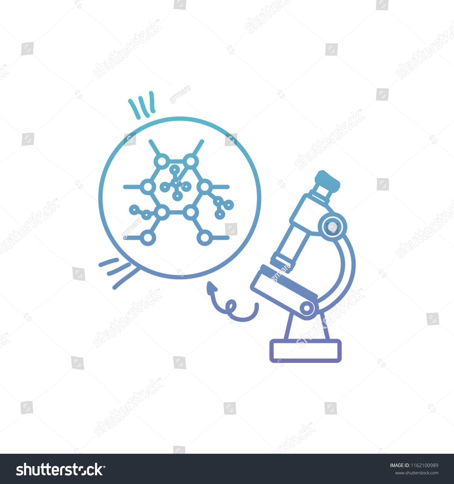 Structure Molecular Microscope Stock Vector (Royalty Free) 1162100989