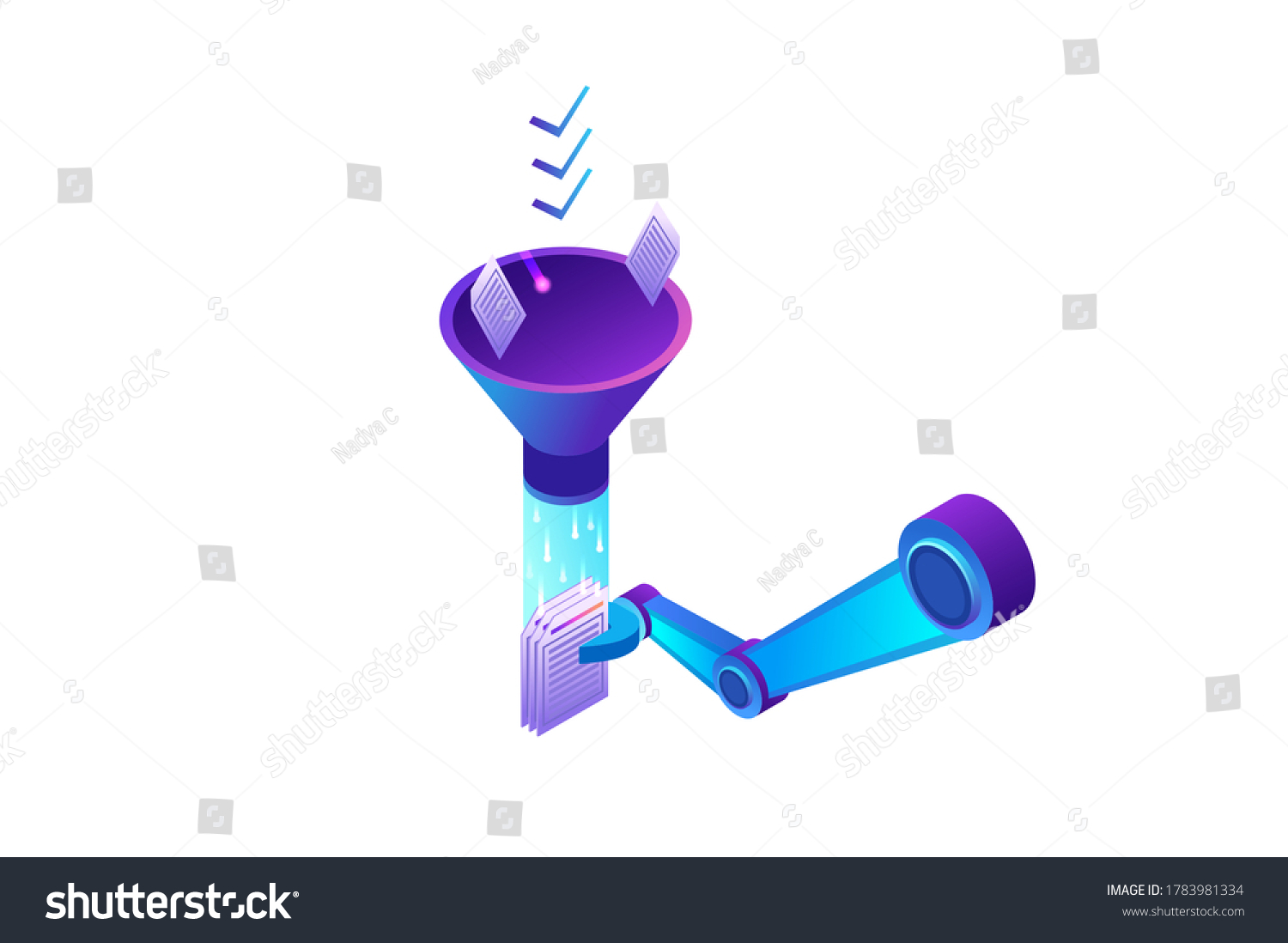 Structured Data Extraction Robotic Arm Analyze Stock Vector (Royalty ...