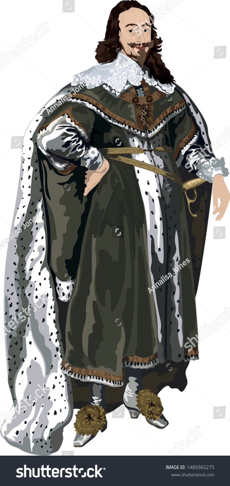 Stuart King Charles Vector Stock Vector (Royalty Free) 1489365275