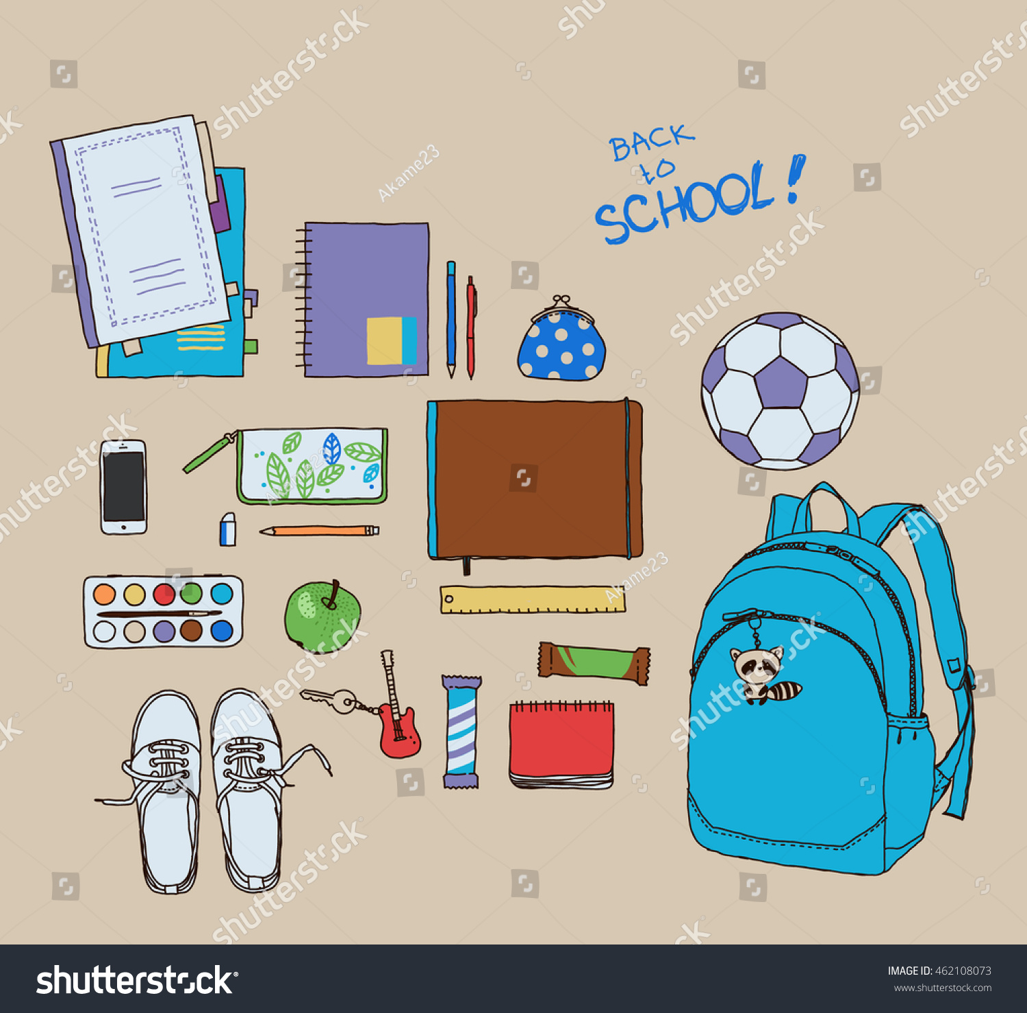 Student Bag Vector Handdrawn Sketch Stock Vector (Royalty Free ...