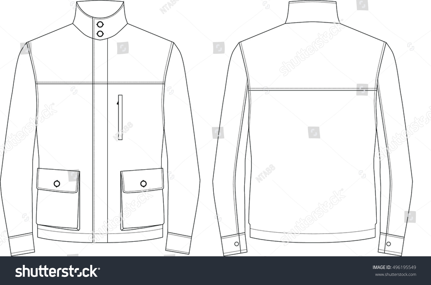 Student Coat Template Front Back Stock Vector (Royalty Free) 496195549 ...