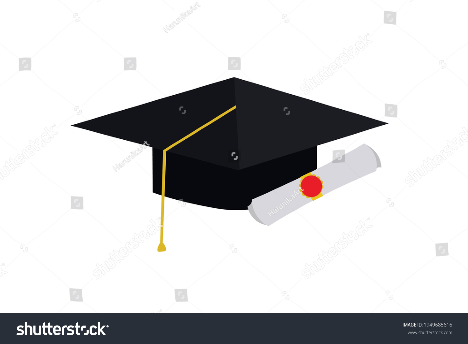 Student Completion Certificate Cap Stock Vector (Royalty Free ...