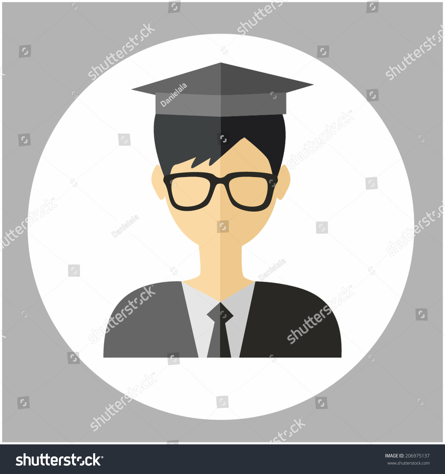 Student Icon Flat Design Stock Vector (Royalty Free) 206975137