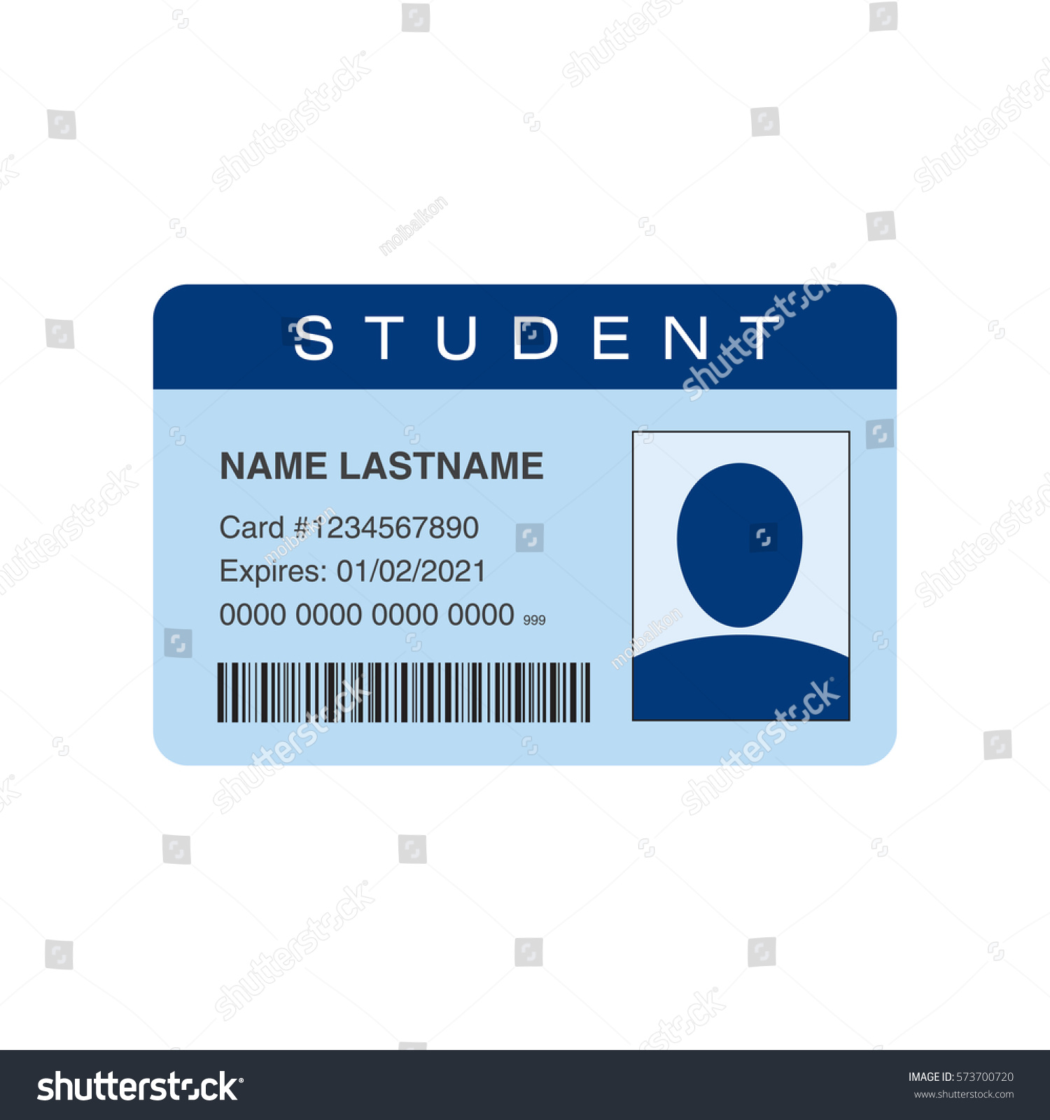 Student Id Card Vector Illustration Stock Vector (Royalty Free ...