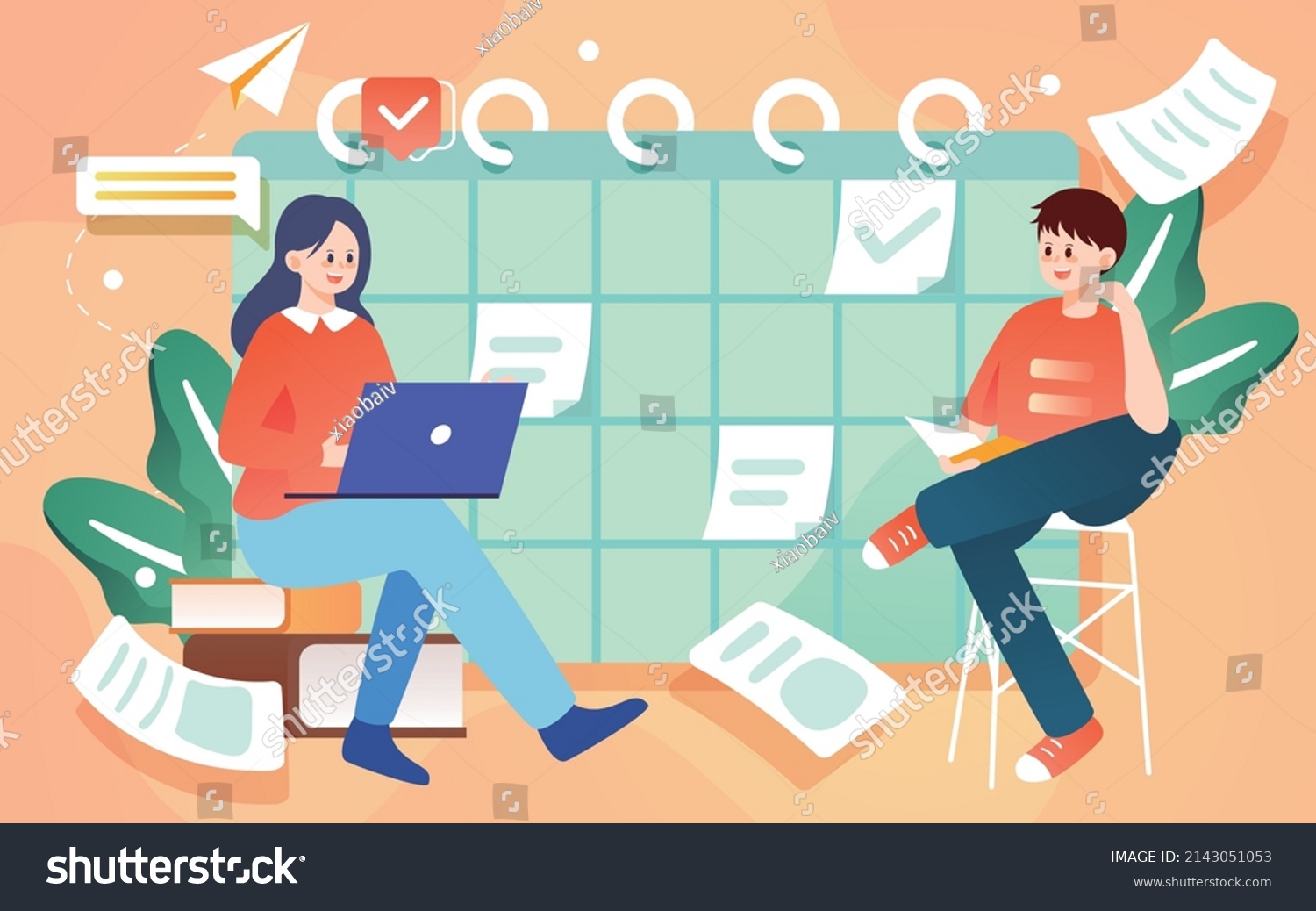 Student Reading Book Countdown Date Background Stock Vector (Royalty ...