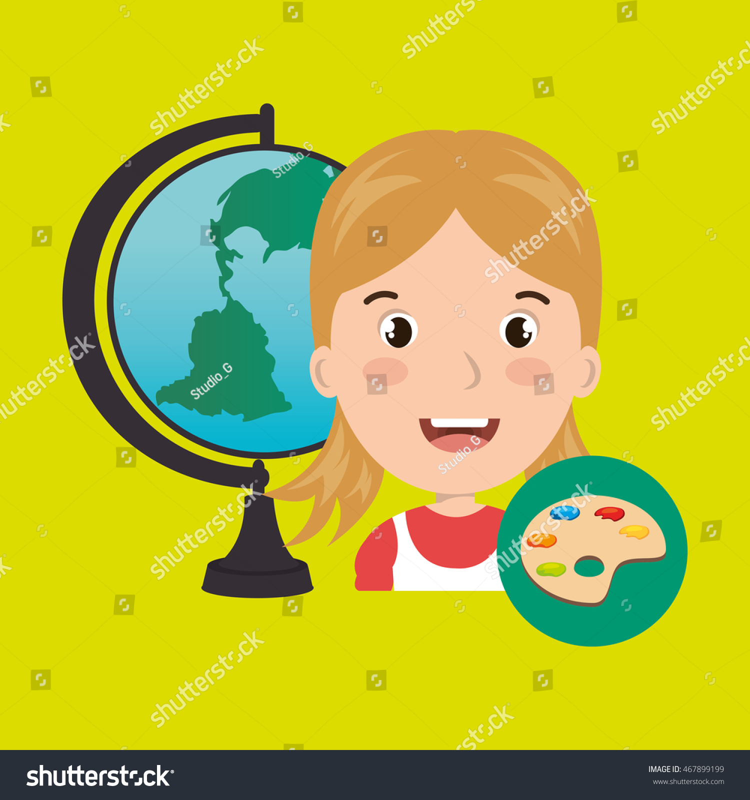 Student Map Global School Vector Illustration: เวกเตอร์สต็อก (ปลอดค่า ...