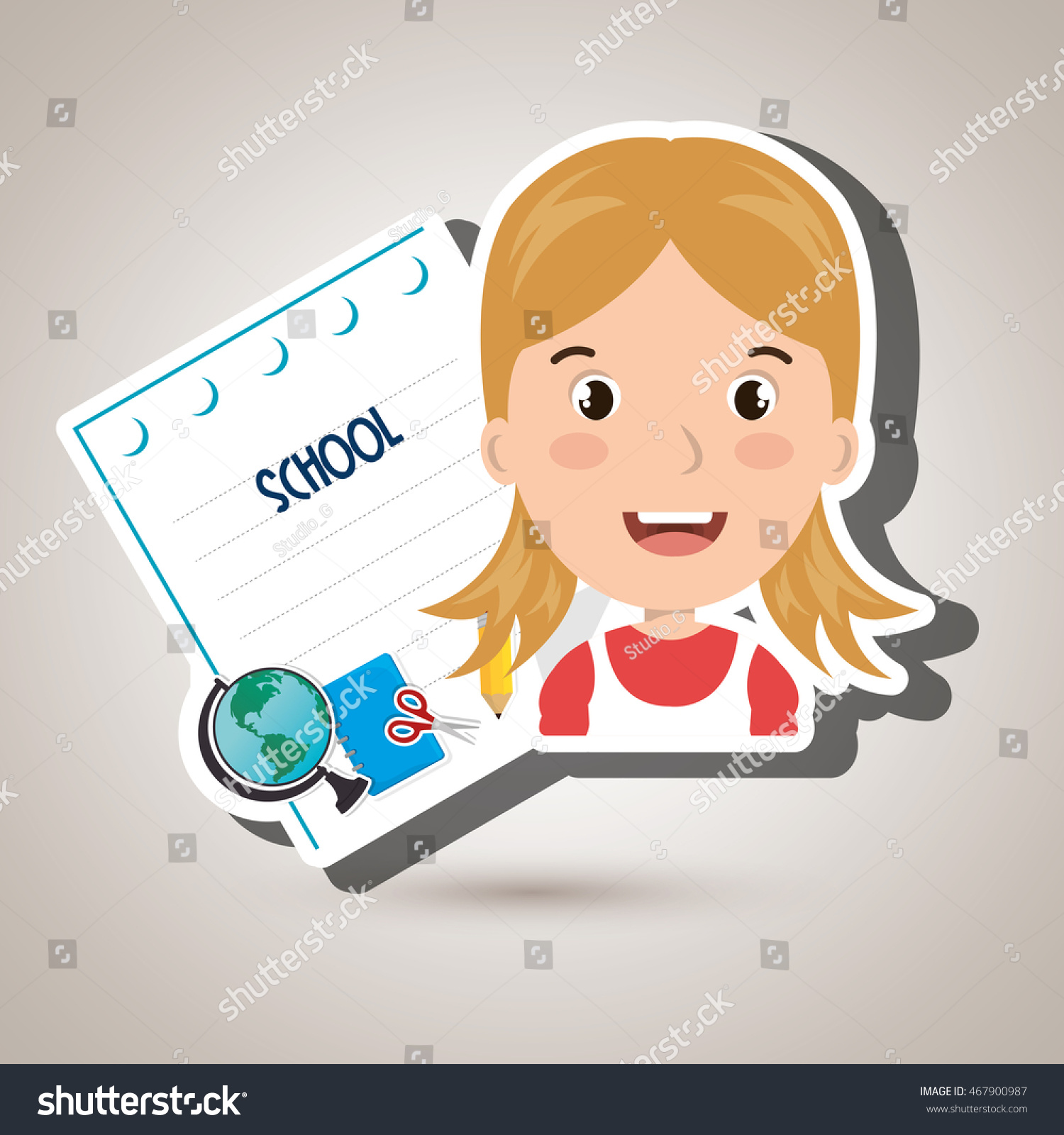 Student School Sheet Notebook Vector Illustration Stock Vector (Royalty ...